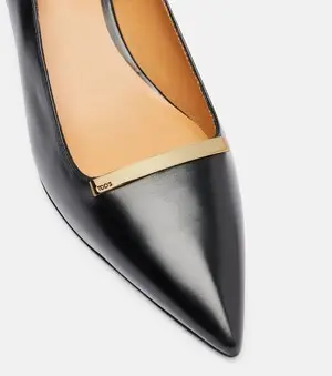 TOD'S Barretta 40 Leather Slingback Pumps - Black