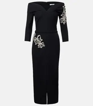 Safiyaa Linda Crystal-embellished Midi Dress - Black