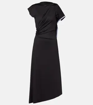 Victoria Beckham Draped Asymmetric Midi Dress - Black