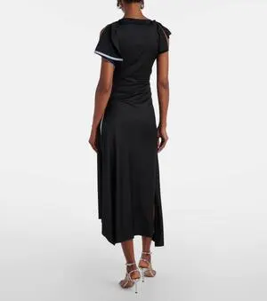Victoria Beckham Draped Asymmetric Midi Dress - Black