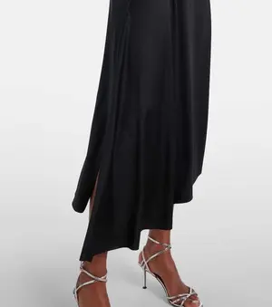 Victoria Beckham Draped Asymmetric Midi Dress - Black