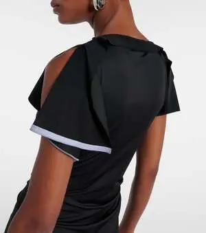 Victoria Beckham Draped Asymmetric Midi Dress - Black