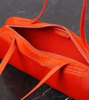 Khaite Simona Small Calf Hair Shoulder Bag - Orange