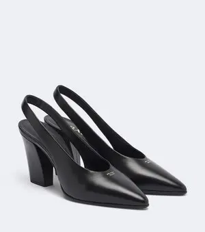 Prada Leather Slingback Pumps - Black