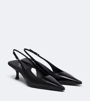 Prada Leather Slingback Pumps - Black
