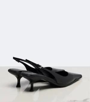 Prada Leather Slingback Pumps - Black