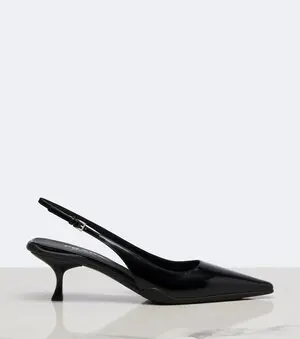 Prada Leather Slingback Pumps - Black