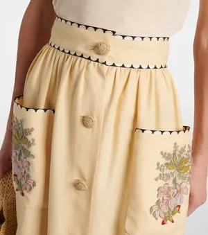 Valentino Garavani Plus De Pois Embroidered Maxi Skirt