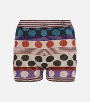 Valentino Garavani Polka-dot Jacquard Lamé Shorts