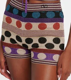 Valentino Garavani Polka-dot Jacquard Lamé Shorts