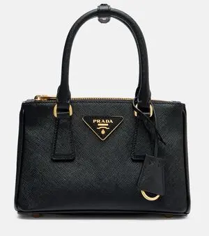 Prada Galleria Mini Leather Tote Bag - Black