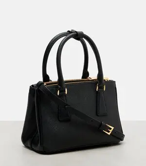 Prada Galleria Mini Leather Tote Bag - Black