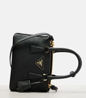 Prada Galleria Mini Leather Tote Bag - Black