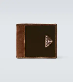 Prada Re-nylon Leather-trimmed Wallet - Brown