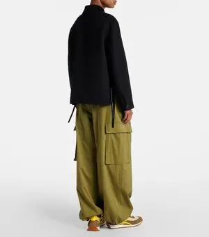 Loewe Wool And Cashmere Jacket With Leather Trim
