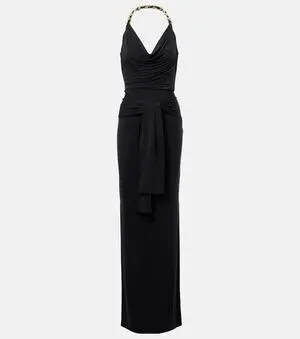 Balmain Draped Gathered Gown - Black