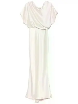 Amsale Draped Satin Gown - Neutrals