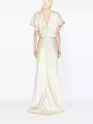 Amsale Draped Satin Gown - Neutrals