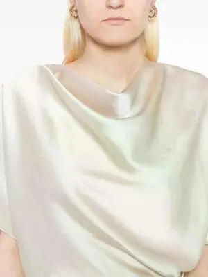 Amsale Draped Satin Gown - Neutrals