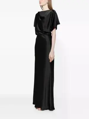 Amsale Draped Satin Gown