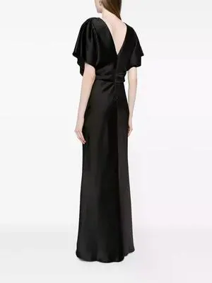 Amsale Draped Satin Gown