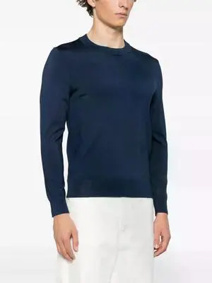 Sandro Fine Knit Sweater With Round Neck And Long Sleeves