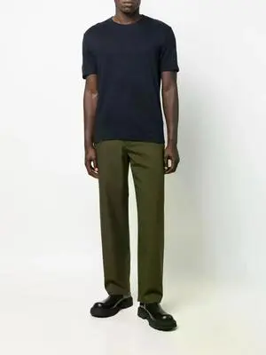 Sandro Certified Linen Mock Neck T-shirt - Blue