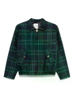 Sandro Checked Bomber Jacket - Green