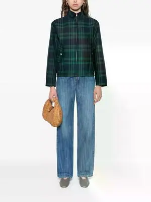 Sandro Checked Bomber Jacket - Green