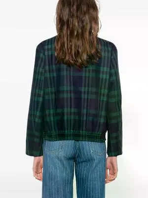 Sandro Checked Bomber Jacket - Green