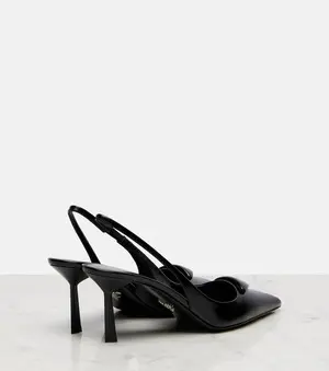 Prada Leather Slingback Pumps - Black