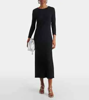 Vince Ribbed-knit Cotton-blend Maxi Dress