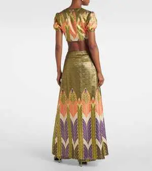 Valentino Garavani Printed Silk-blend Crop Top