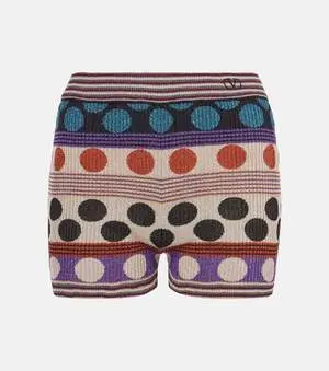 Valentino Garavani Polka-dot Jacquard Lame Shorts