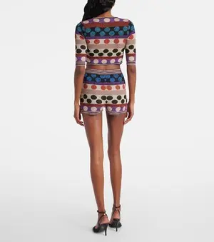 Valentino Garavani Polka-dot Jacquard Lame Shorts