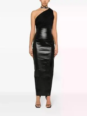 Rick Owens Dirt Pillar Coated Denim Skirt