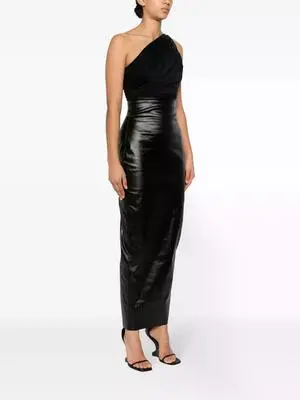Rick Owens Dirt Pillar Coated Denim Skirt