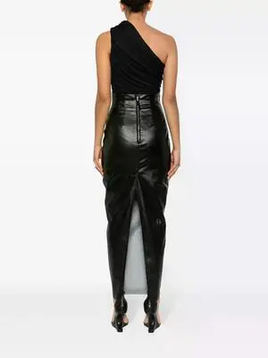 Rick Owens Dirt Pillar Coated Denim Skirt