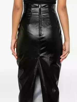 Rick Owens Dirt Pillar Coated Denim Skirt