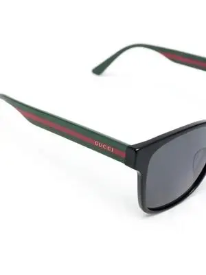 Gucci Striped Square-frame Sunglasses