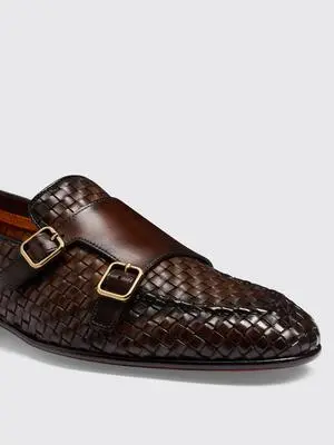Santoni Monk Strap Shoes - Brown