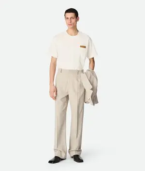BOTTEGA  VENETA Viscose And Silk Straight Leg Pants - Grey Putty