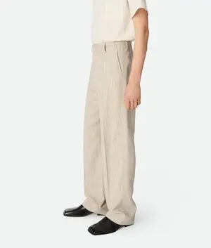 BOTTEGA  VENETA Viscose And Silk Straight Leg Pants - Grey Putty