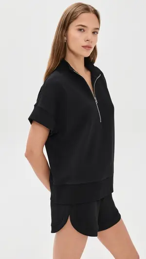 Varley Ritchie Short Sleeve Sweatshirt - Black