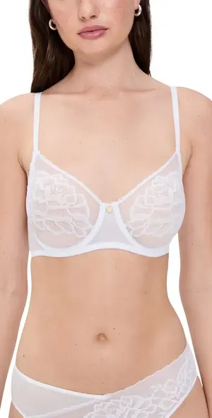 Natori Flora Unlined Balconette Underwire Bra - White