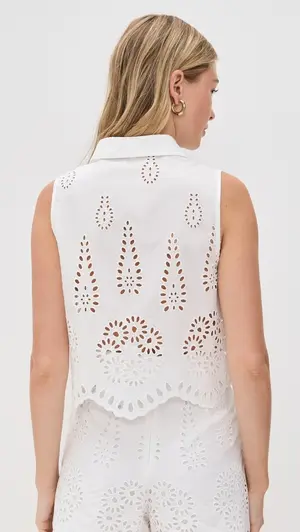 HEVRON Katja Eyelet Top