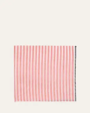 Simonnot Godard Cotton Bengal Stripe Pocket Handkerchief - Red
