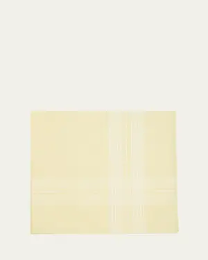 Simonnot Godard Cotton Fine Satin Check Pocket Handkerchief - Yellow