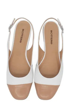 BOTTERO Botsamya Xxiv Slingback Flat - Blanco/ Brown Sugar