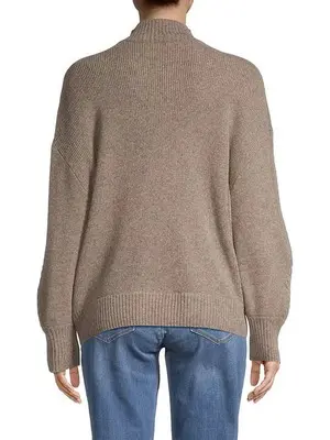EMILIA GEORGE Crystal Mock Neck Sweater